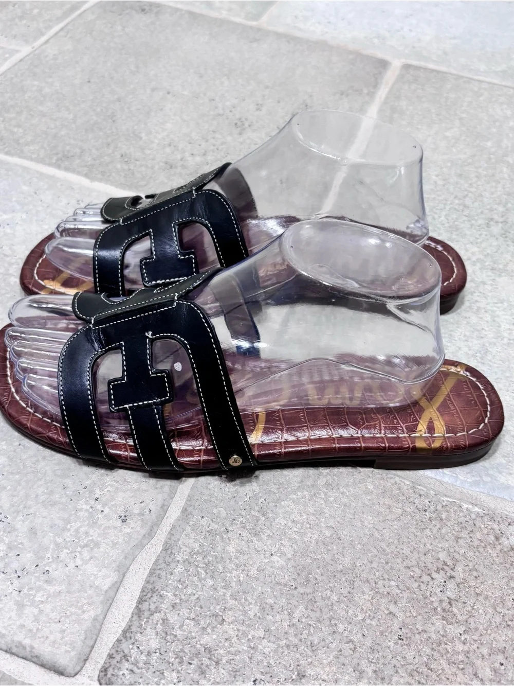 Sam Edelman | Shoes | Sam Edelman Bay Slide Black Leather Sandals ...